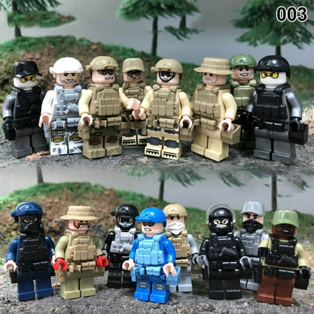 1 Set Military SWAT Teams Figure Set City Police Weapon Model Building ...