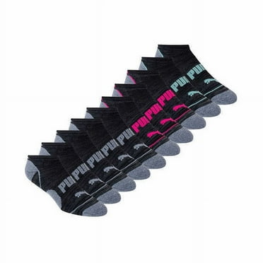 Puma Ladies 10 Pair Cushioned CoolMax No Show Socks (Black) - Walmart.com