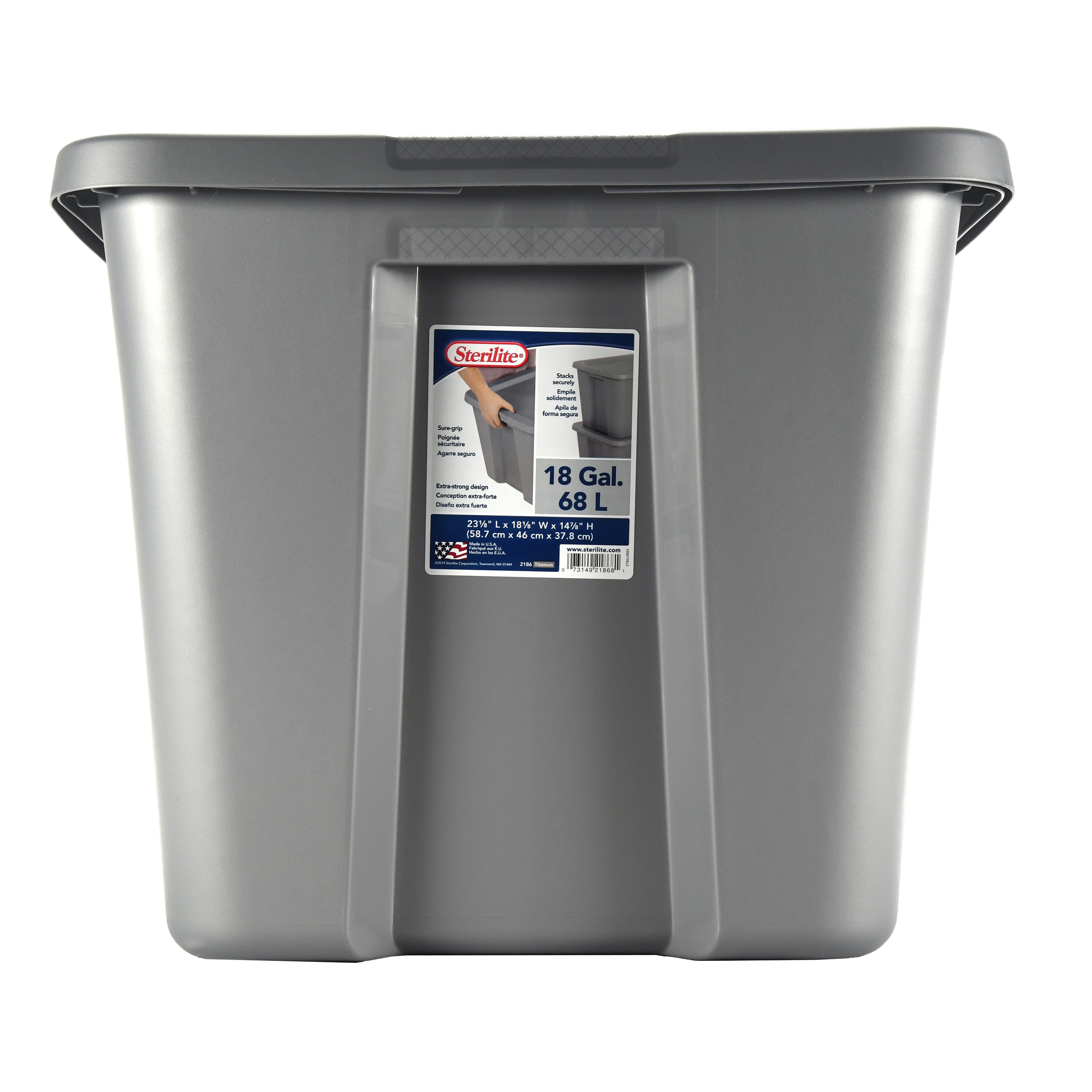 Sterilite 18 Gal./68 L Tote Box Titanium – BrickSeek