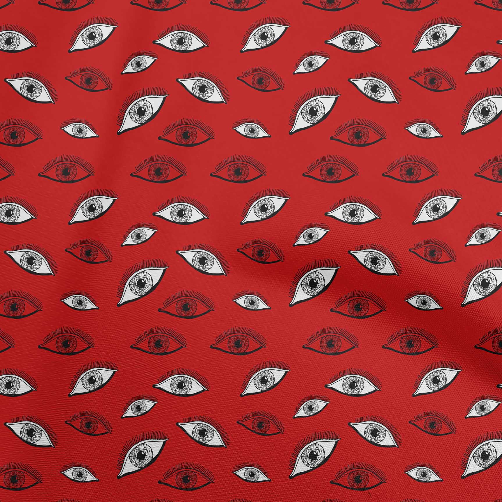 oneOone Cotton Cambric Red Fabric Eye Print Diy Clothing Quilting ...