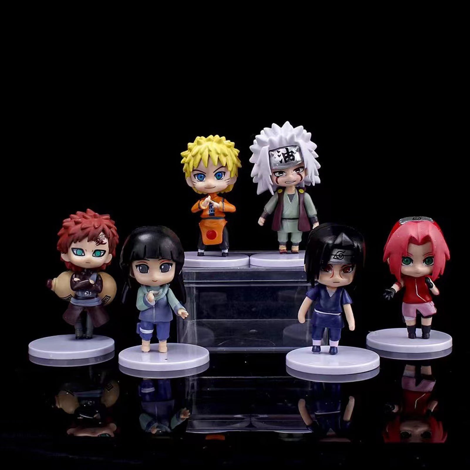 Buy Wanwan 6Pcs Naruto Figure Mini Cute PVC Solid Model Miniature ...