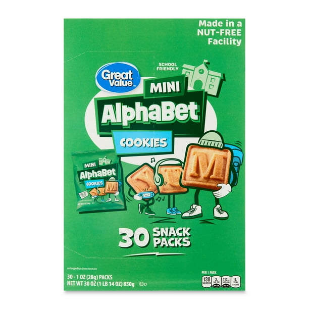 Great Value Mini Alphabet Cookies, 30 oz, 30 Count - Walmart.com
