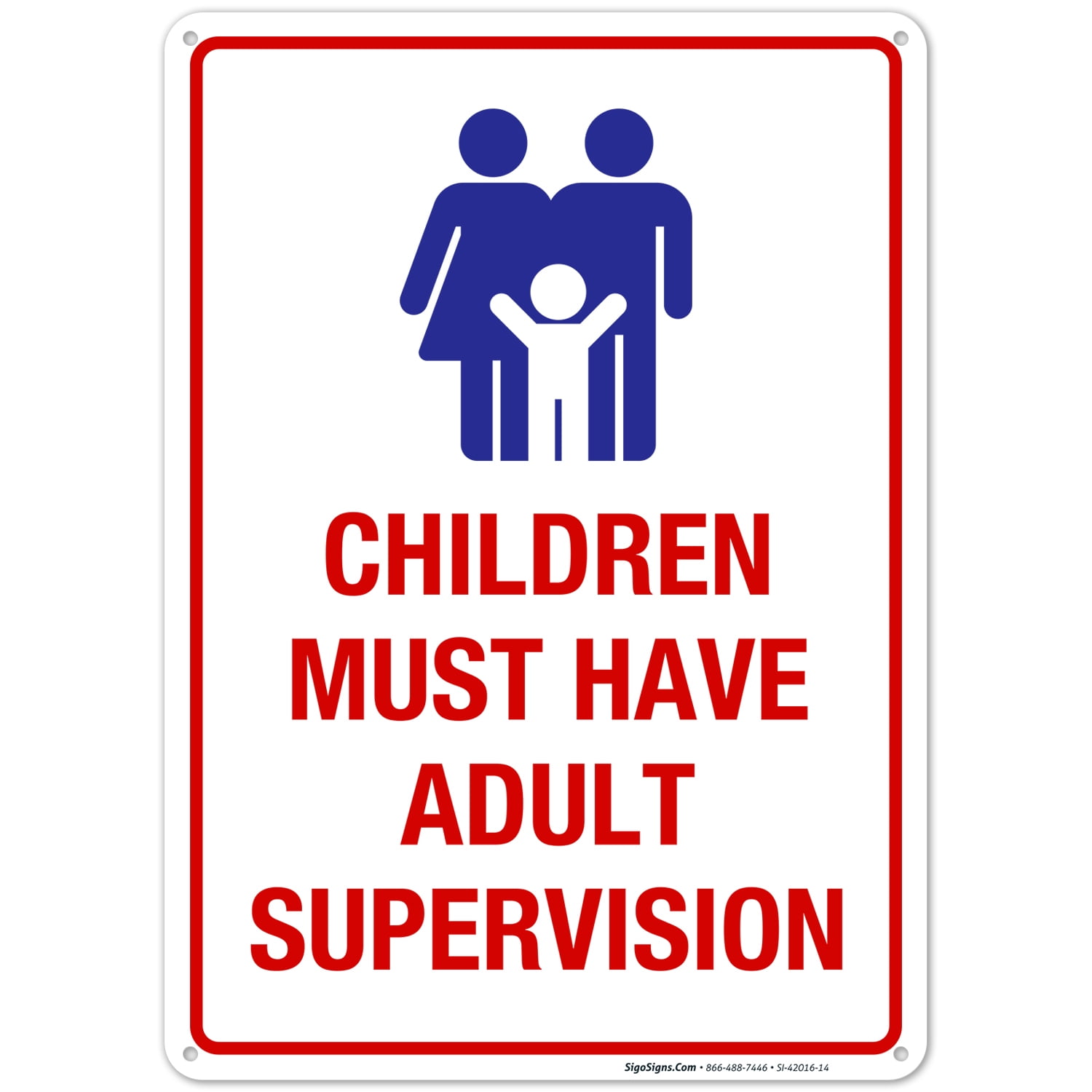 Pool Sign, Children Must Have Adult Supervision Sign, 10x14 Aluminum ...