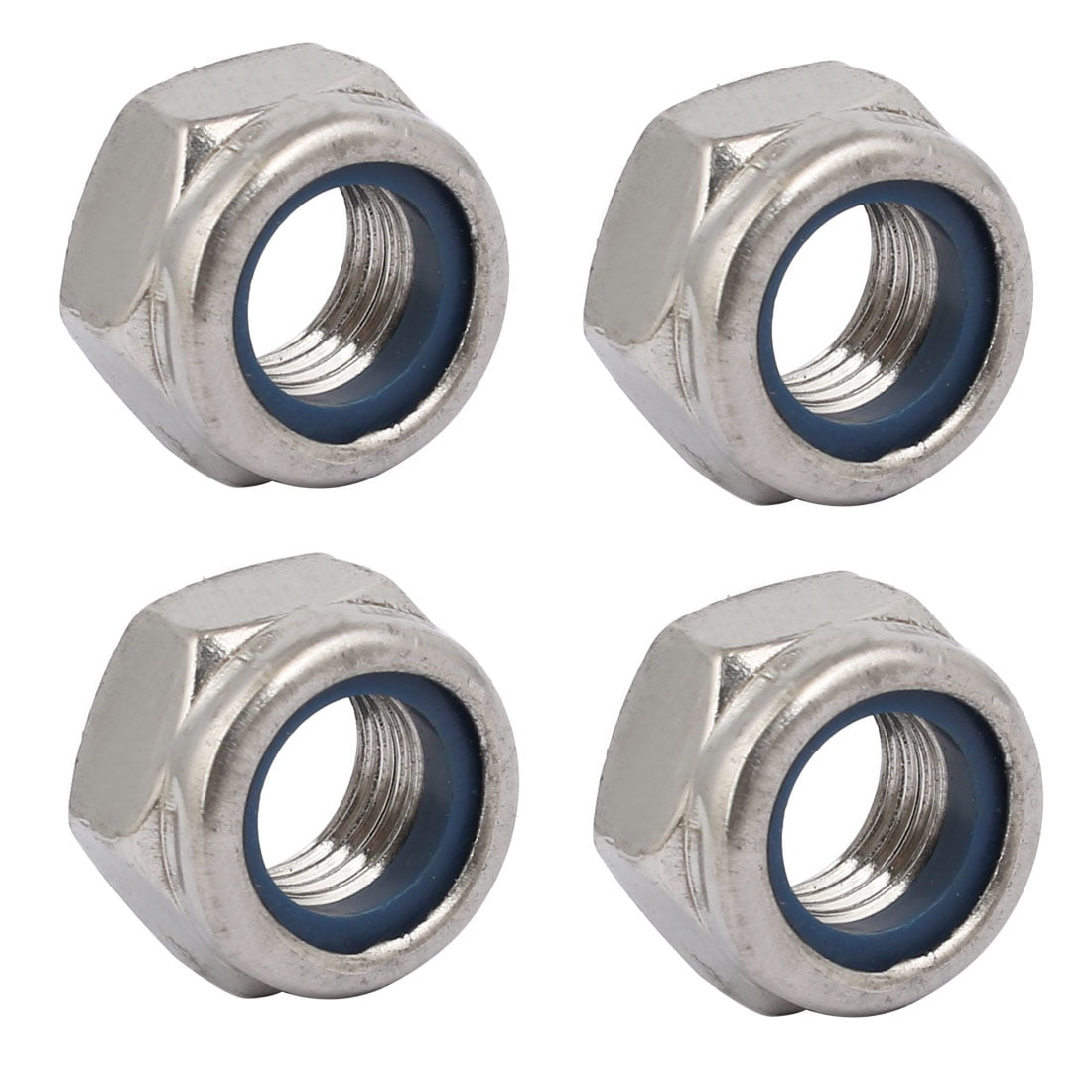 4pcs M12 X 1 5mm Pitch Metric Fine Thread 304 Stainless Steel Hex Lock