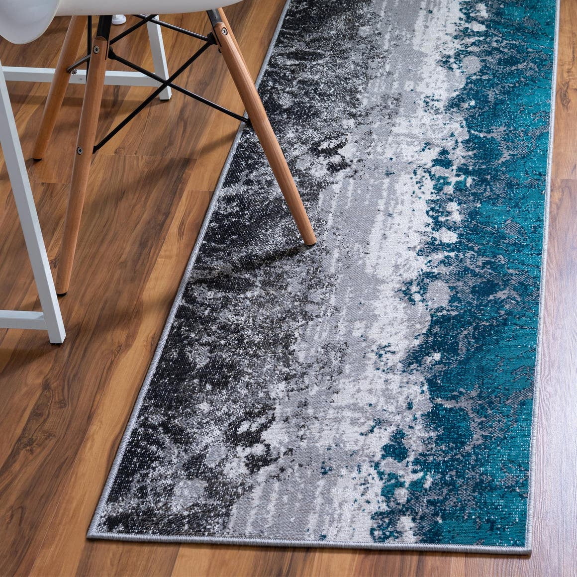 Rugs Com Valencia Collection Runner Rug 10 Ft Runner Grey Low Rug rugs-com-valencia-collection-runner-rug-10-ft-runner-grey-low-rug