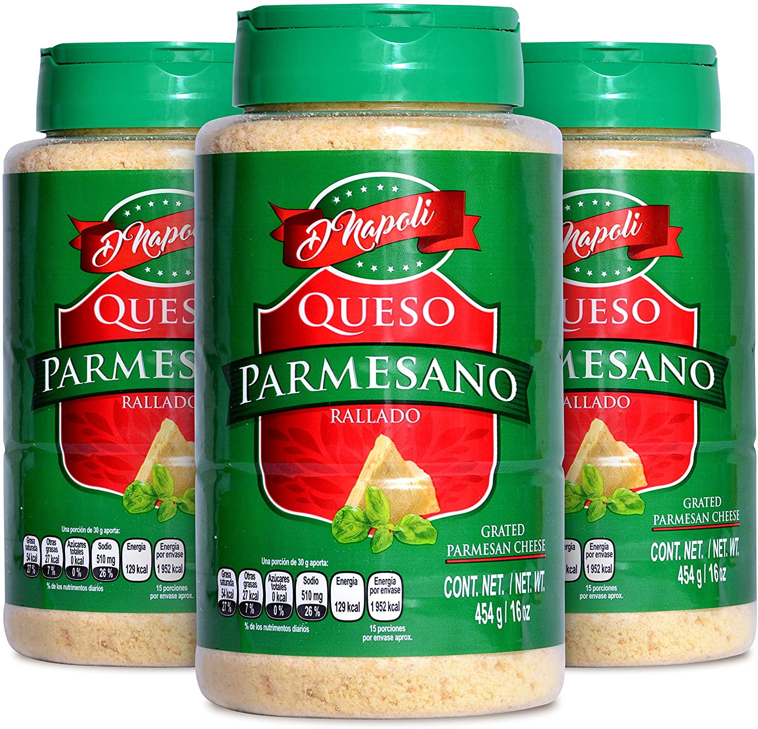 Queso Parmesano rallado D'Napoli PACK 3 x 454grs - D'Napoli | Walmart ...