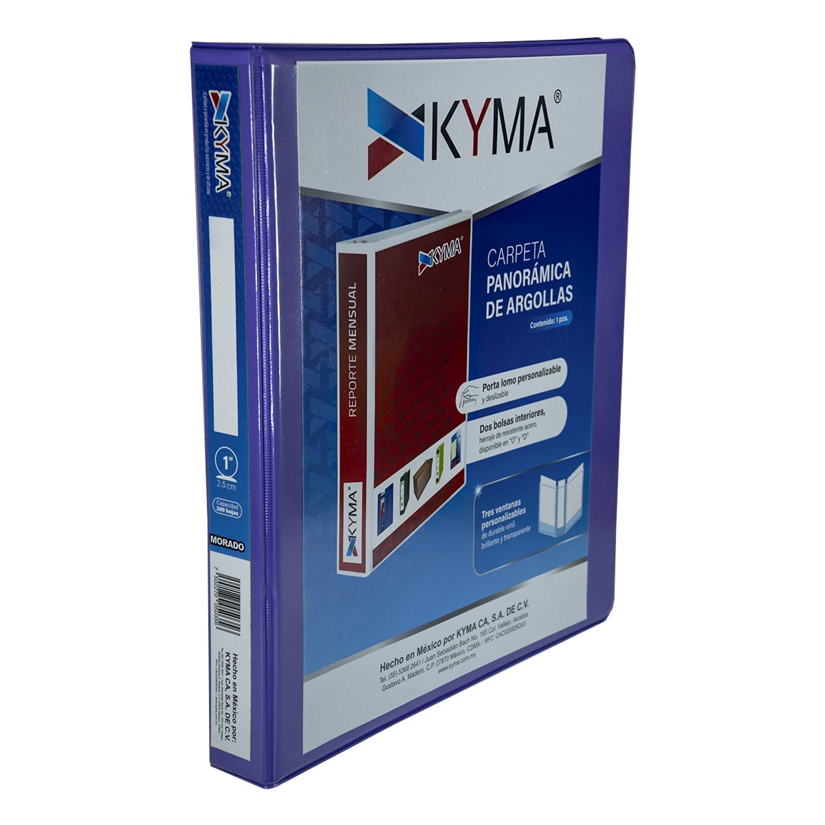 Carpeta Panorámica Kyma Argolla O 1 pulgada Tamaño Carta Morada ...
