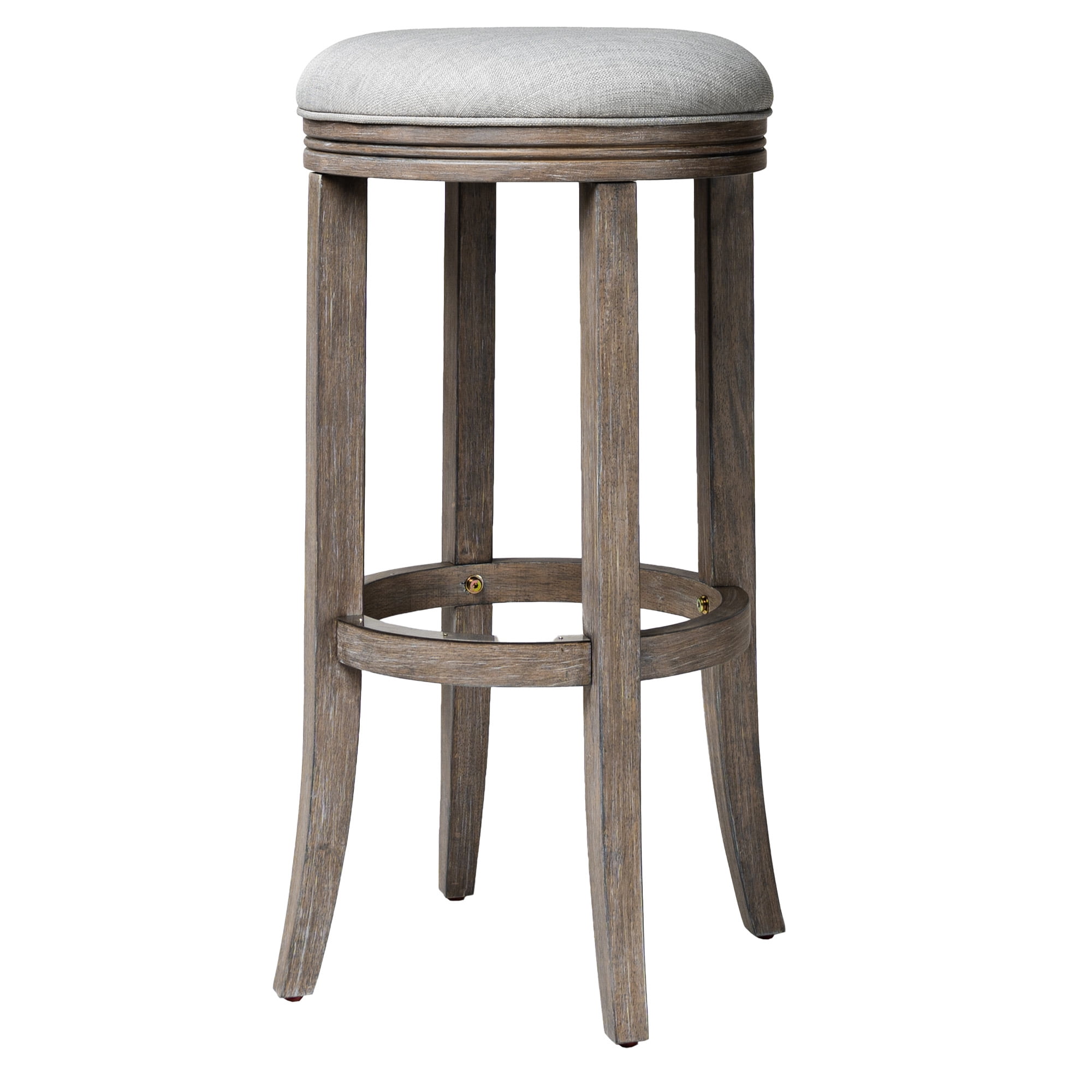 Open Box Eva Round Backless Kitchen Swivel Stool, Reclaimed Oak, Bar ...