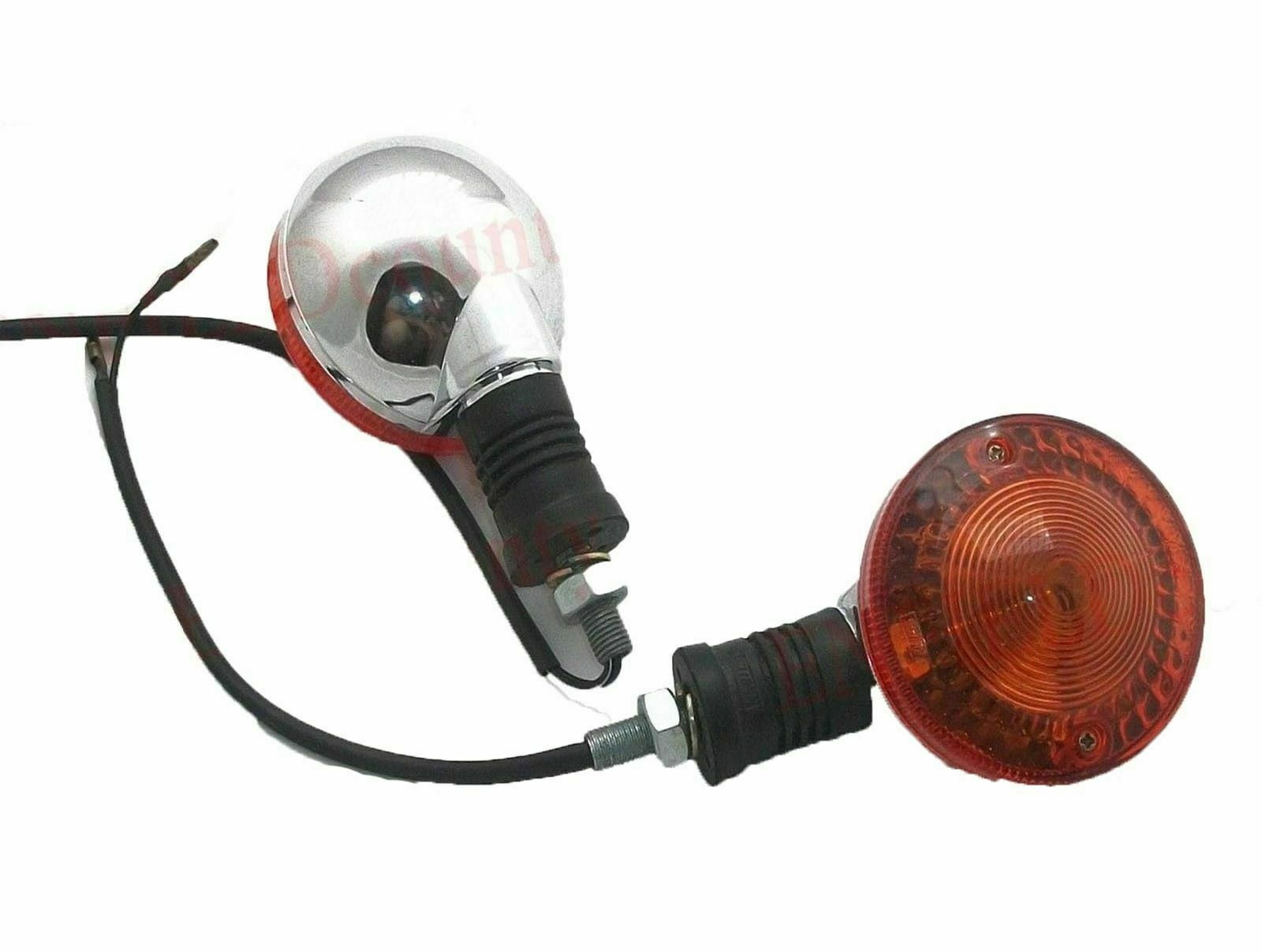 Fits Royal Enfield Amber Indicator Trafficator Blinker Set Convex Lens ...