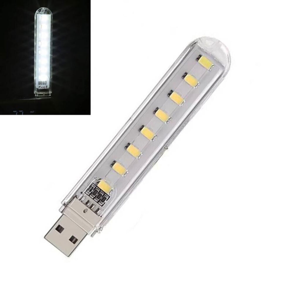 Mini Book Lamp 8Led Night Lights Emergency Light USB Portable Strip ...