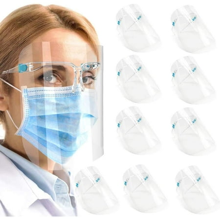 Transparent Anti-Fog Face Shield, 10Pack Reusable Face Shield ...