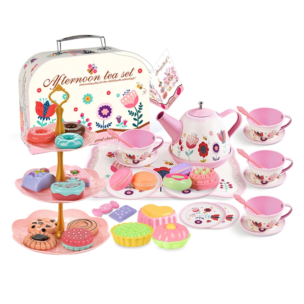 36Pcs Teas Party Set for Little Girls Pretend for Play Teapot Set with ...