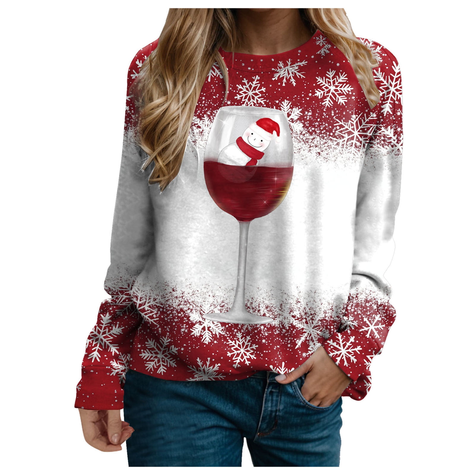 Click here for Bobogojp Womens Christmas Print O Neck Sweatshirt... prices