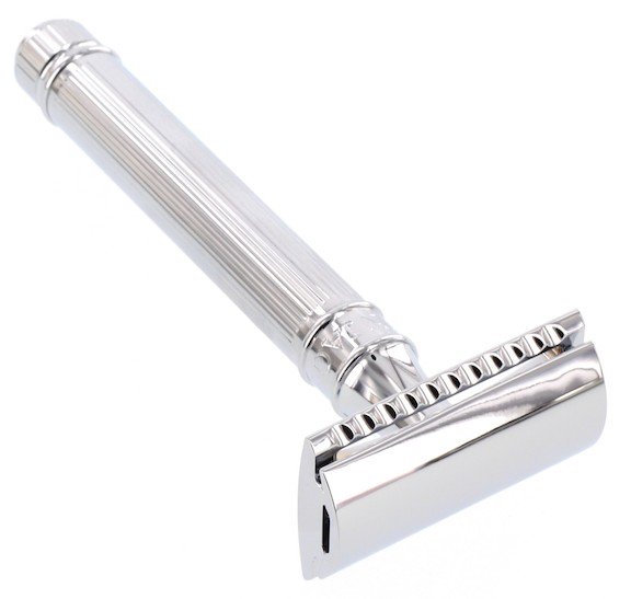 Edwin Jagger DE89L Double Edge Safety Razor, Lined Chrome - Walmart.com