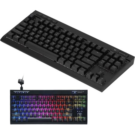 Keyboard Gaming, Portable Dynamic RGB Backlight Ergonomic Mechanical ...
