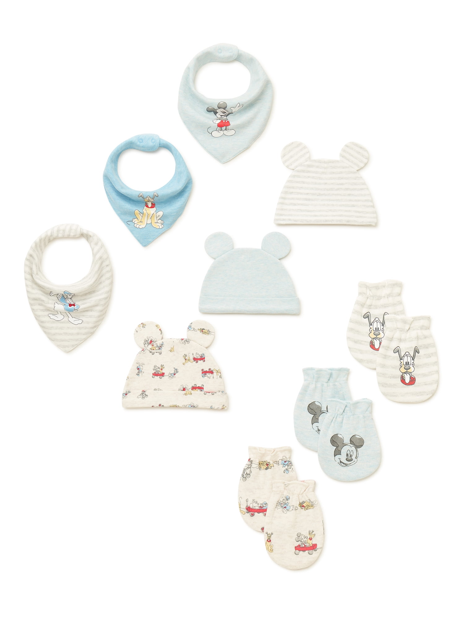 Disney Baby Wishes + Dreams Baby Boy Mickey Mouse Bibs, Caps & Mittens ...
