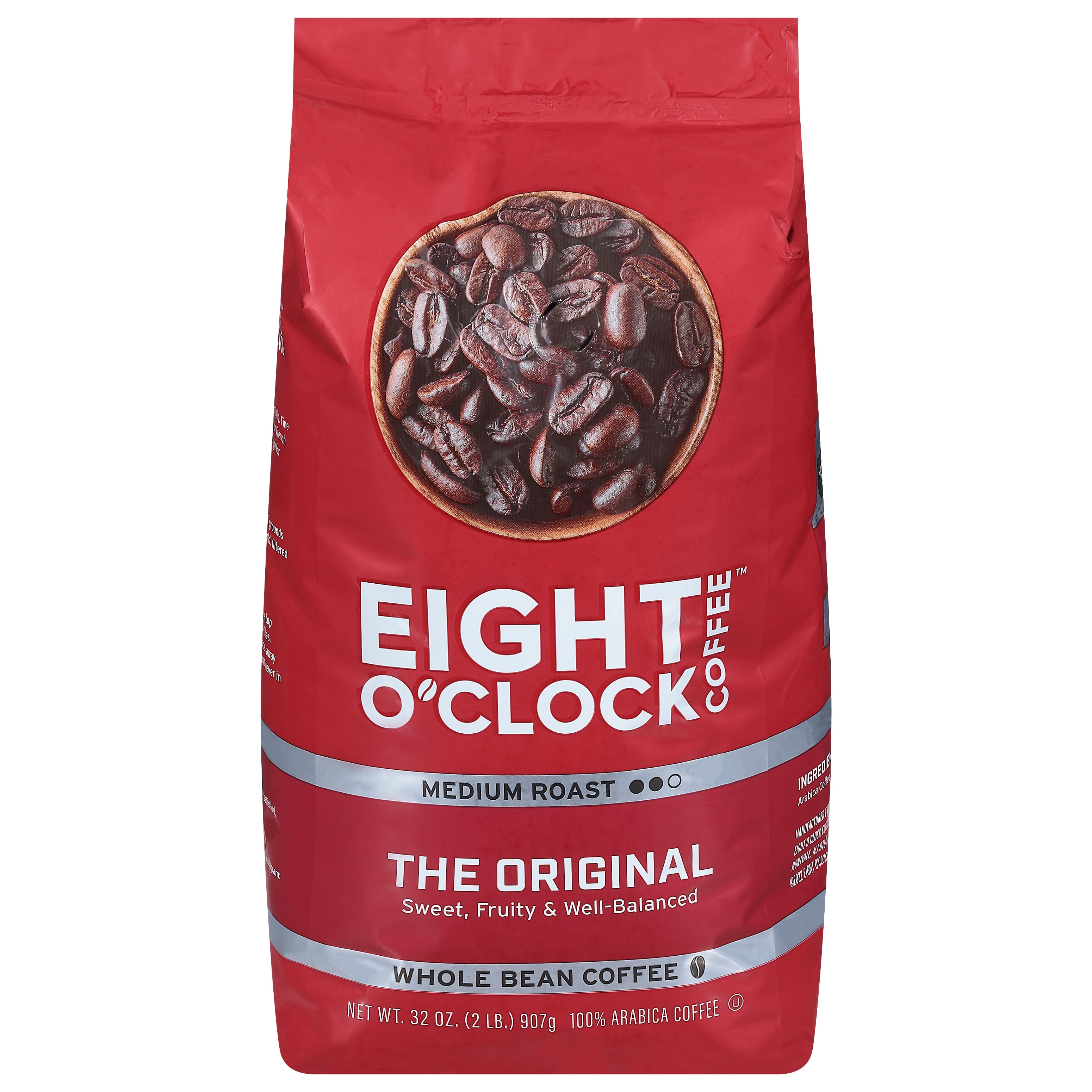 Eight O'Clock The Original Medium Roast Whole Bean Coffee, 32 Oz, Bag ...