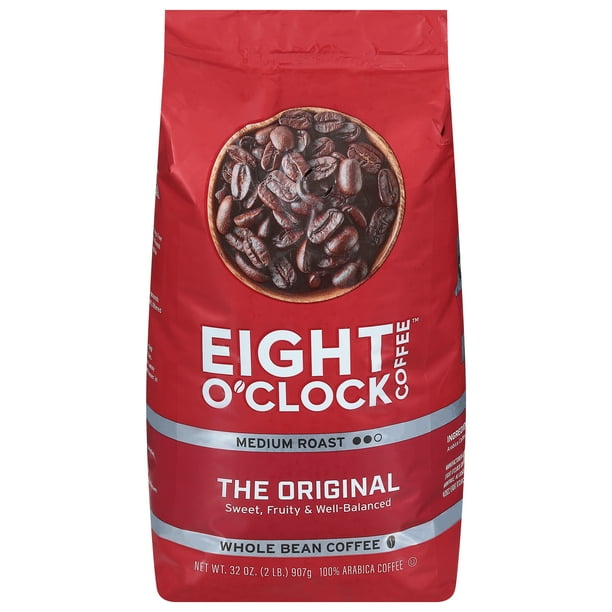 Eight O'Clock The Original Medium Roast Whole Bean Coffee, 32 Oz, Bag ...