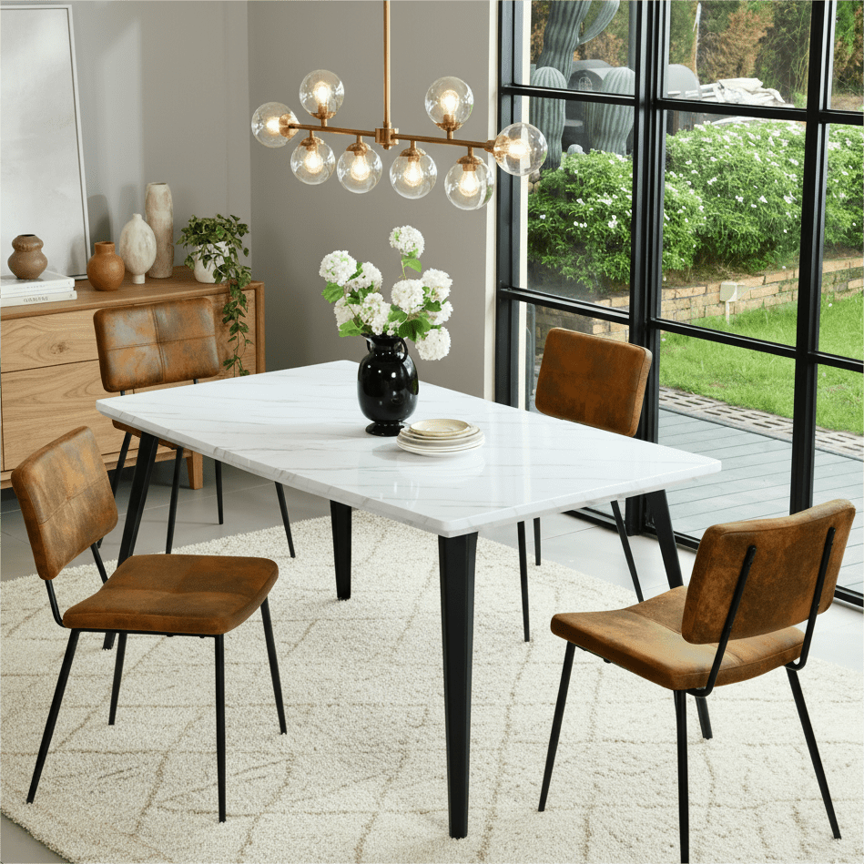 Click here for Homy Casas 5 Pieces Faux Suede Chair Dining Set -... prices