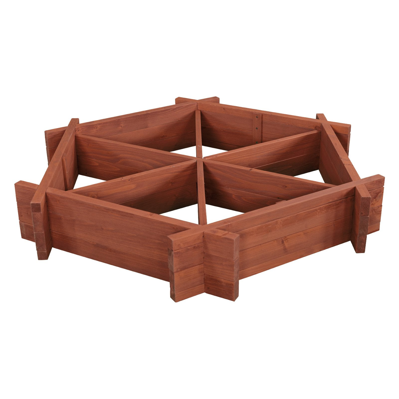 Leisure Season Hexagonal Wood Raised Garden Bed in Medium Brown ...