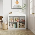 Kids Bookshelf White Toy Storage Organizer 5 Cubby L Shape with Roof ...