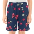 BZSMCE Adjustable Drawstring Casual Shorts With Cherry Red Polka Dot ...