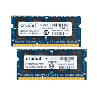 Crucial 4GB DDR3L PC3L-12800 SODIMM PC 1600 MHz DDR3 Laptop Memory RAM ...