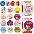 2 Rolls Birthday Party Sticker Waterproof Adhesive Labels For Glass ...