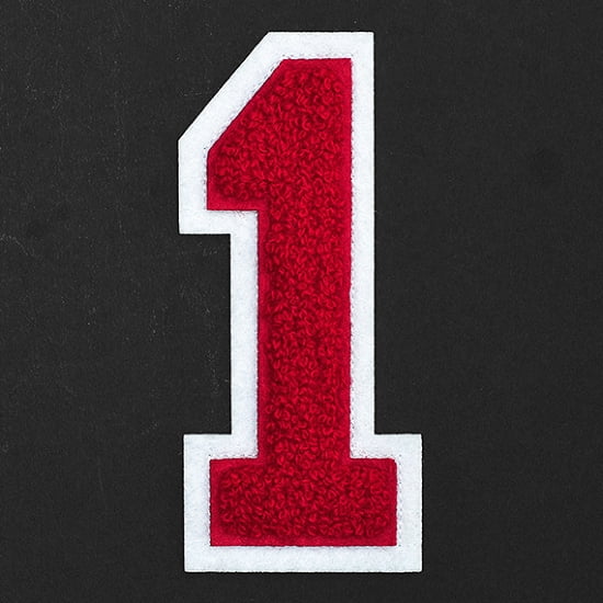 Chenille Stitch Varsity Iron-On Patch by pc, 4-1/2", Red/White, TR ...