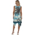 Binienty Ladies Irregular Hem Casual Dress, Ocean Palm Tree Art ...