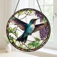 Bird Lover Hummingbird Stained Glass Suncatcher, Round Window Decor ...