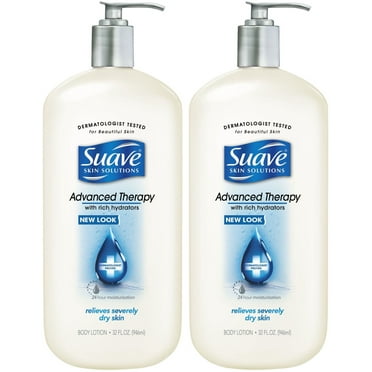 Suave Advanced Therapy Dry Skin Moisturizer, Hand and Body Lotion, 32 ...