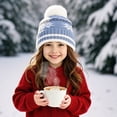 AJGRHE Kids Winter Snowflake Knitted Warm Hat With Ear For Boys Girls ...