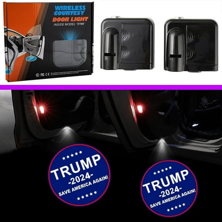 Flag Car Door Lights Logo Projector, Wireless Welcome Courtesy Door LED ...