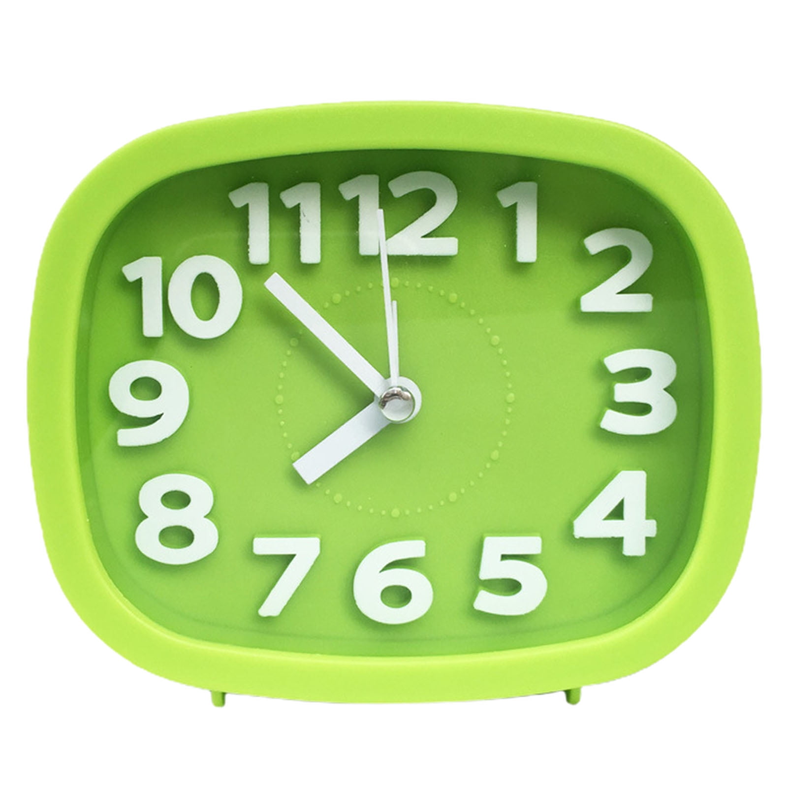 Battery Operated Non-ticking Small Bedside Analog Alarm Clock - Plastic ...