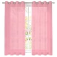 Dark Pink Sheer Curtains 45 Inch Long 2 Panels, Solid Color Light ...