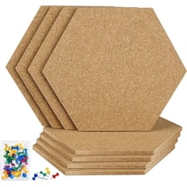HBK Hexagon Cork Tiles 10 pack with 50 Pins, Self-Adhesive Wall ...