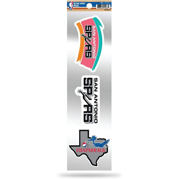 NBA San Antonio Spurs NBA 3-Piece Retro Spirit Decals, Team Color, Size ...