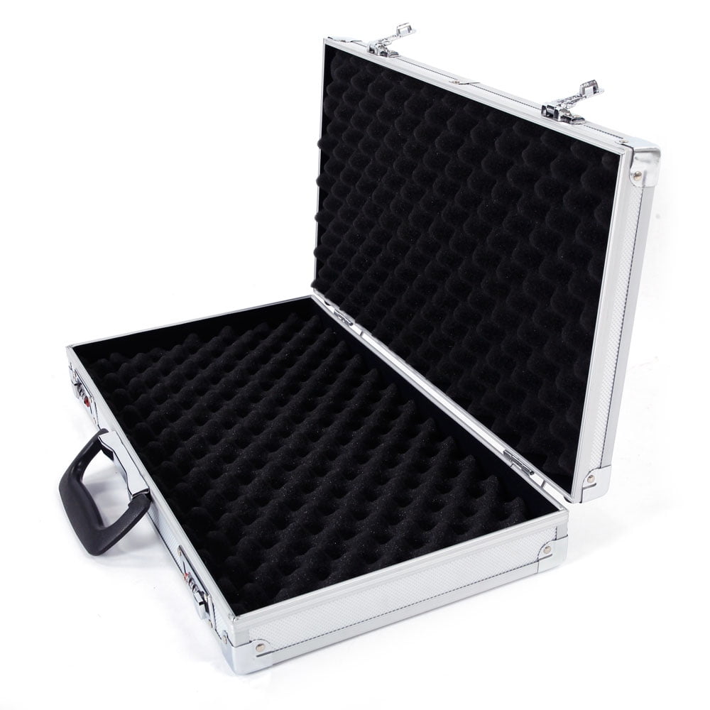 Aluminum Framed Locking Pistol Tool Lock Box Hard Storage Carry Case 45 ...