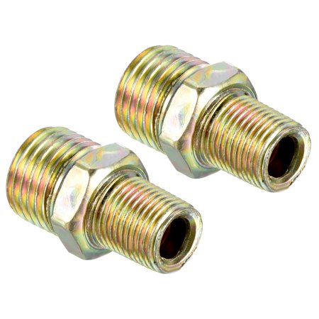 Uxcell 1/4PT to 1/8PT Male Thread Hex Extension Reducing Connector Pipe Fitting, 2Pack | Walmart ...