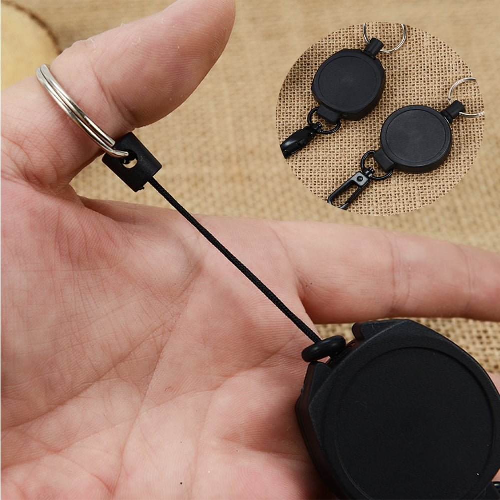 Visland Key Holder, Retractable Badge Holder Keychain for Key Lanyard ...