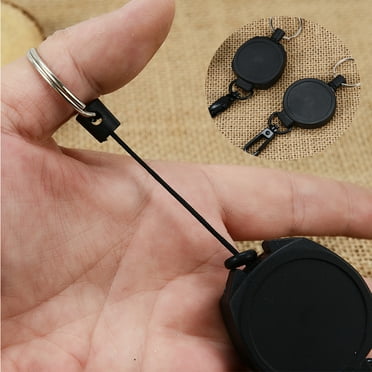 Retractable Key Reel, Heavy Duty Keychain with Carabiner, Steel Cable ...