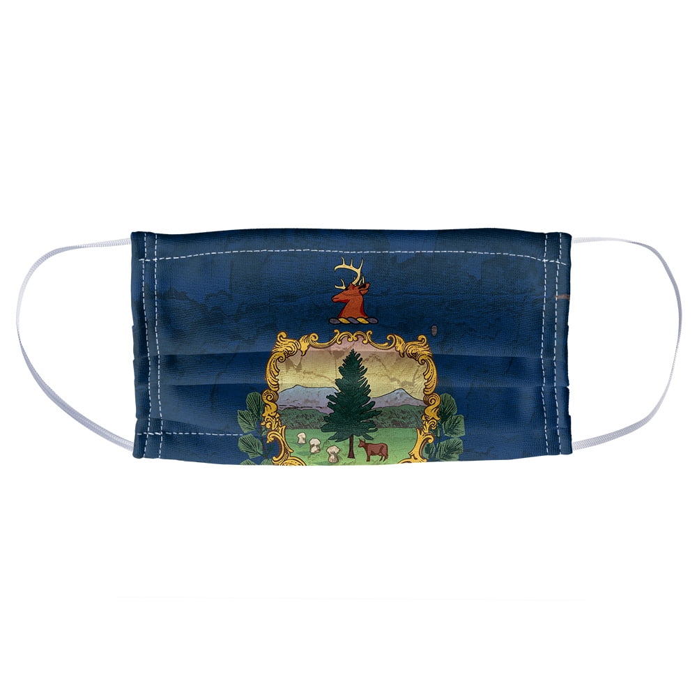 Rustic Vermont State Flag Distressed 1-Ply Reusable Face Mask Covering ...