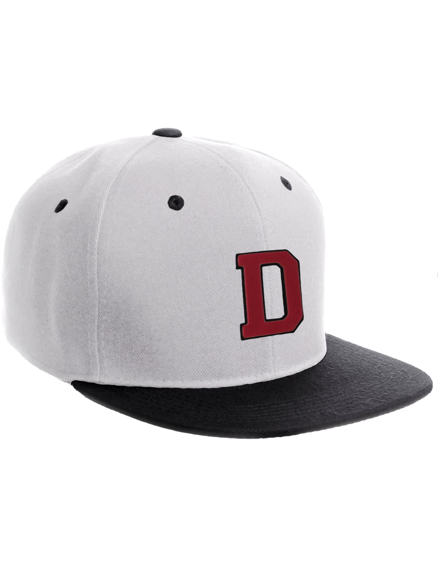 Classic Snapback Hat Custom A to Z Initial Letters, White Black Hat ...