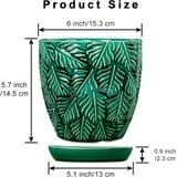 BUYMAX Ceramic Plant Pots, 6 inch Indoor Plant pots with Drainage Hole ...