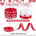 6Rolls 6 Colors Valentine's Day Polyester Printed Grosgrain Ribbon for ...