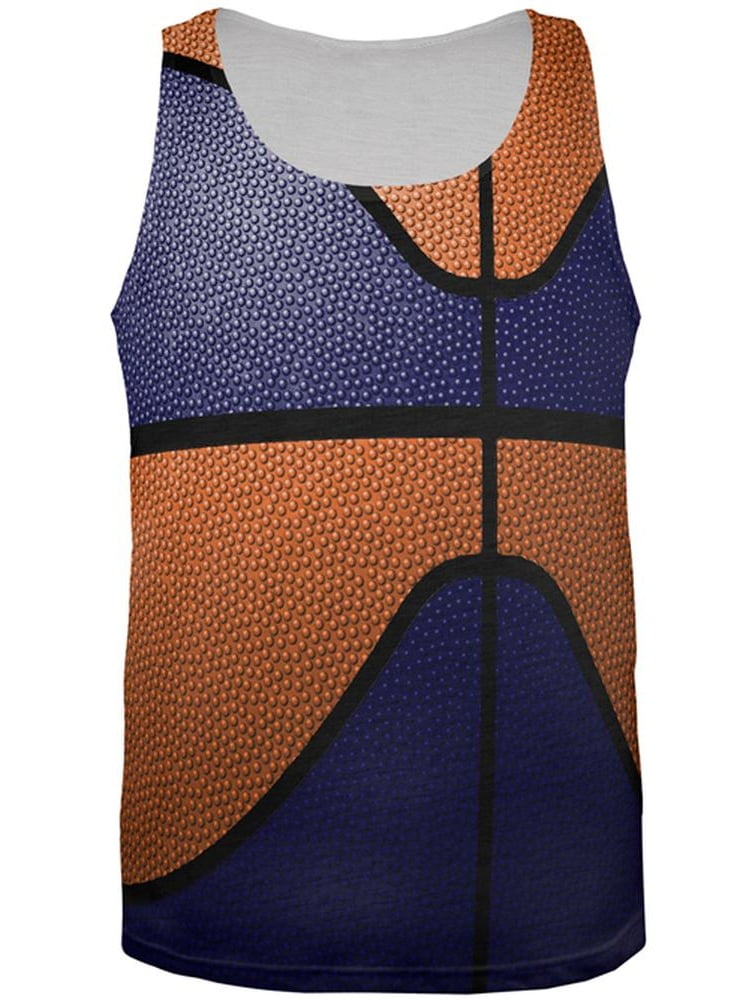Championship Basketball Navy & Orange All Over Mens Tank Top Multi SM ...