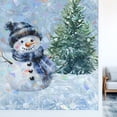 Blue Snowman Christmas Privacy Window Film, Decorative Stained Glass ...