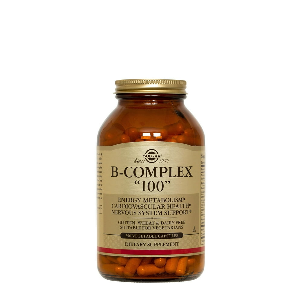 Solgar B-Complex "100" Vegetable Capsules, 250 Ct - Walmart.com ...