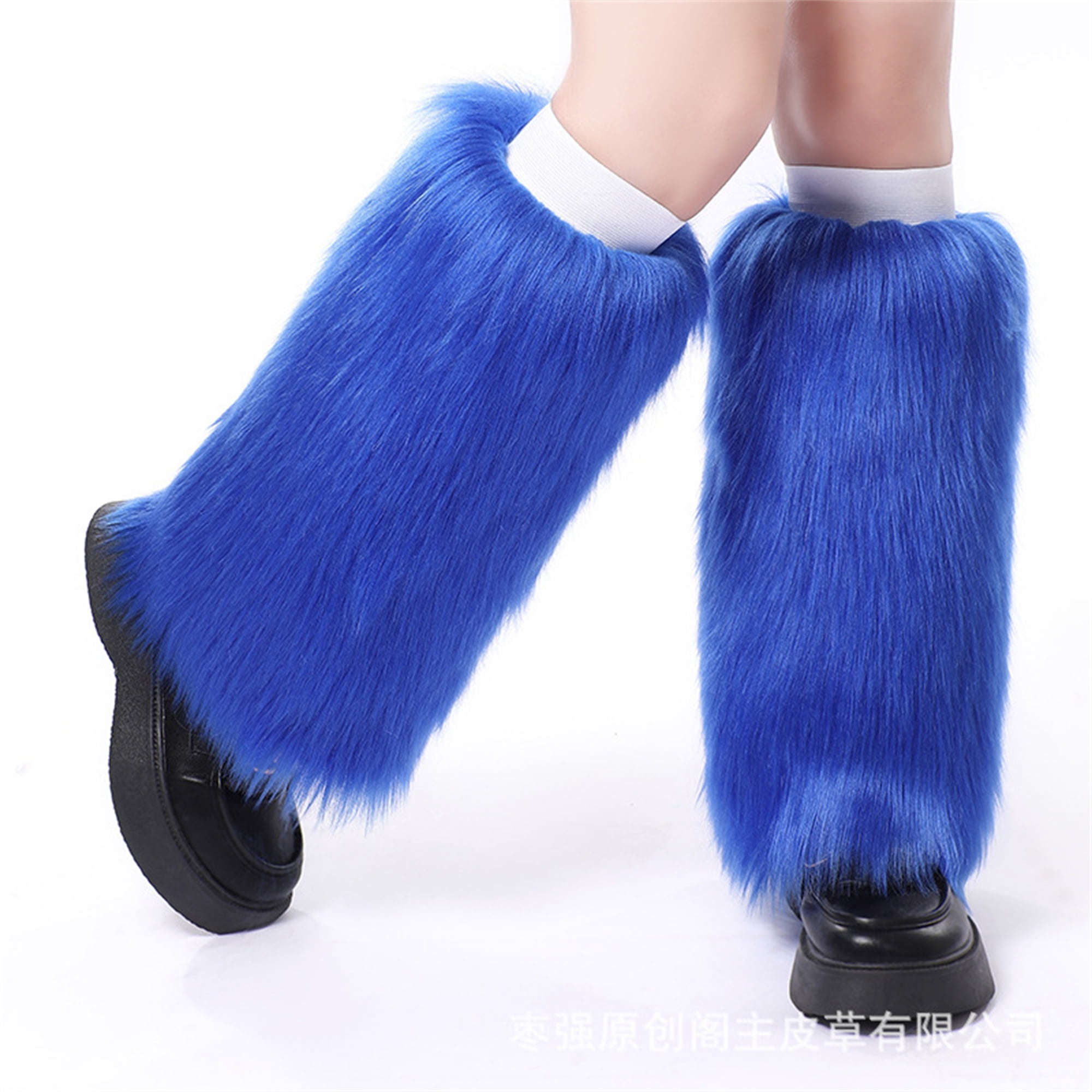 Inevnen 1 Pair Faux Fur Cuffs Furry Long Leg Warmer Wrist Cuff Warmer ...